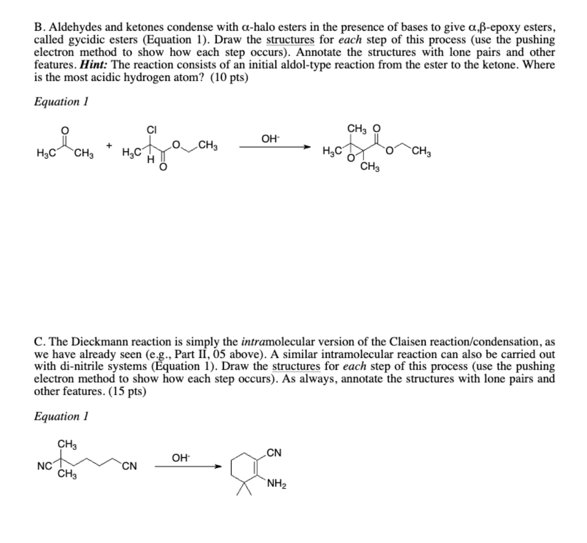 Solved C. ﻿The Dieckmann reaction is simply the | Chegg.com