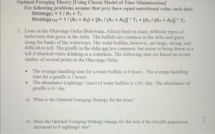 Solved For following problems assume that prey have equal | Chegg.com