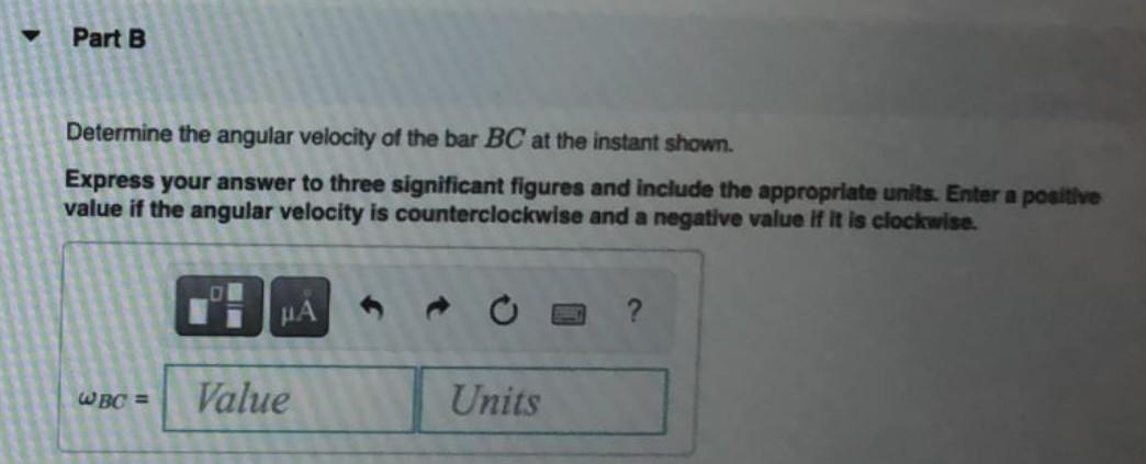 Solved Item 5 Bar AB has a constant angular velocity WaB = | Chegg.com