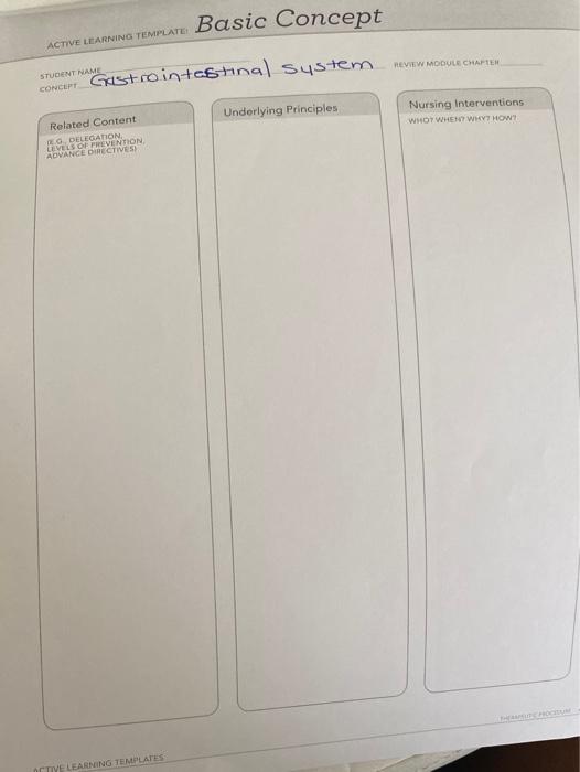 Solved fill in the blanks (concept, underlying principles | Chegg.com