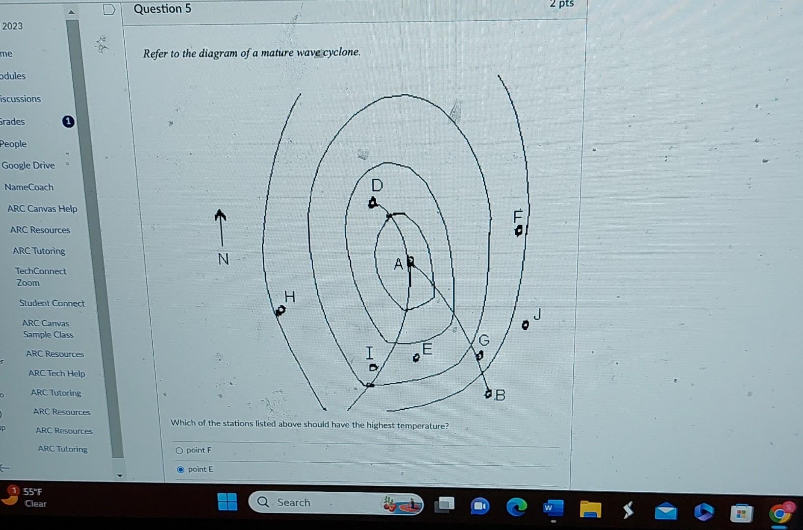 Solved Refer to the diagram of a mature wave cyclone. Which | Chegg.com