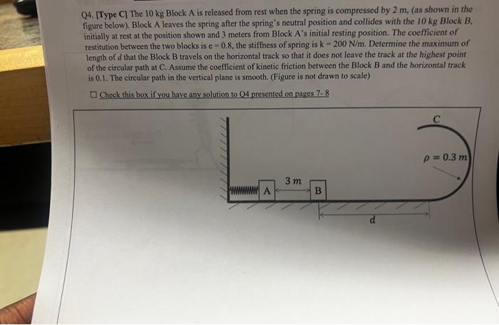 Solved Q4. [Type Cl The 10 kg Block A is released from rest | Chegg.com
