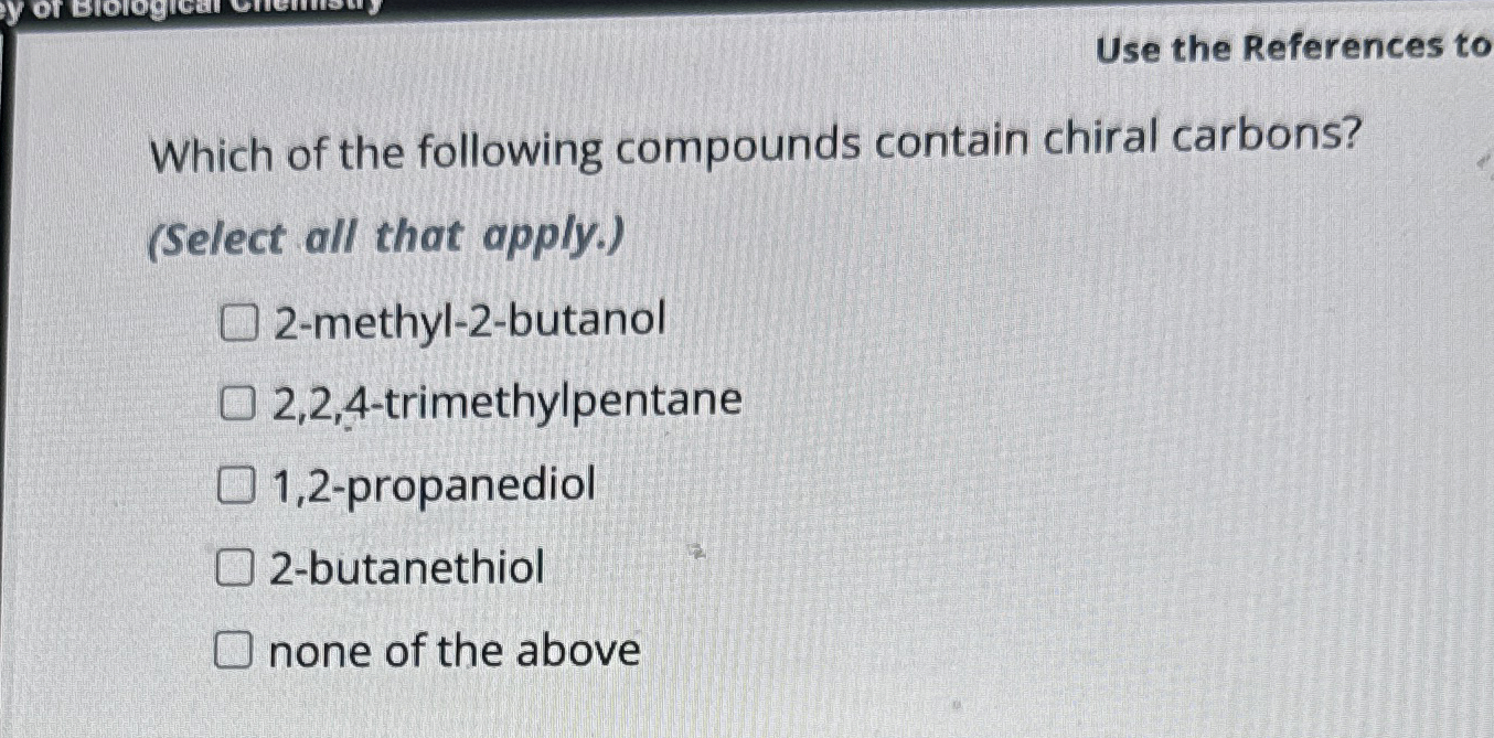 Solved Use the References toWhich of the following compounds | Chegg.com