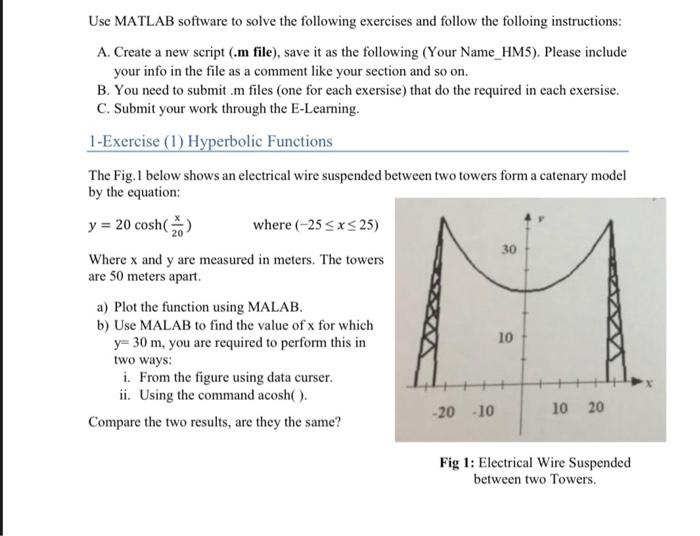 Solved Use MATLAB software to solve the following exercises | Chegg.com