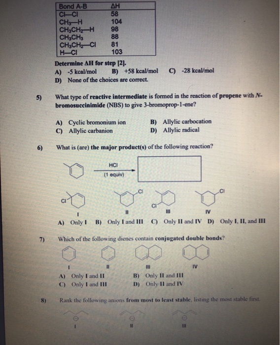 Solved A possible reaction of ethane with chlorine is shown | Chegg.com