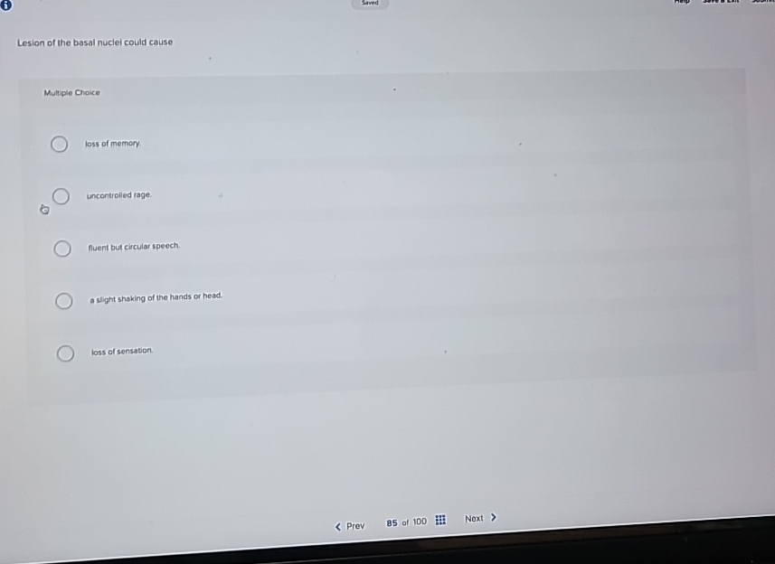 Solved (i)slyedLesion of the basal nuclei could | Chegg.com