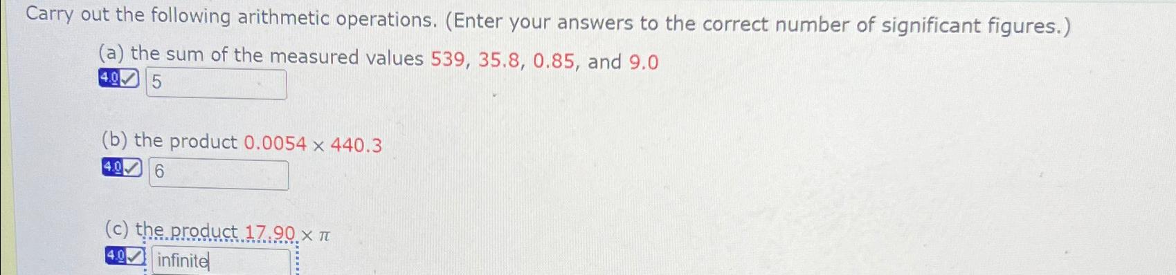 Solved Carry out the following arithmetic operations. (Enter | Chegg.com