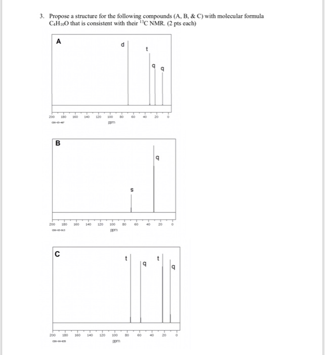 Solved 3. Propose a structure for the following compounds | Chegg.com