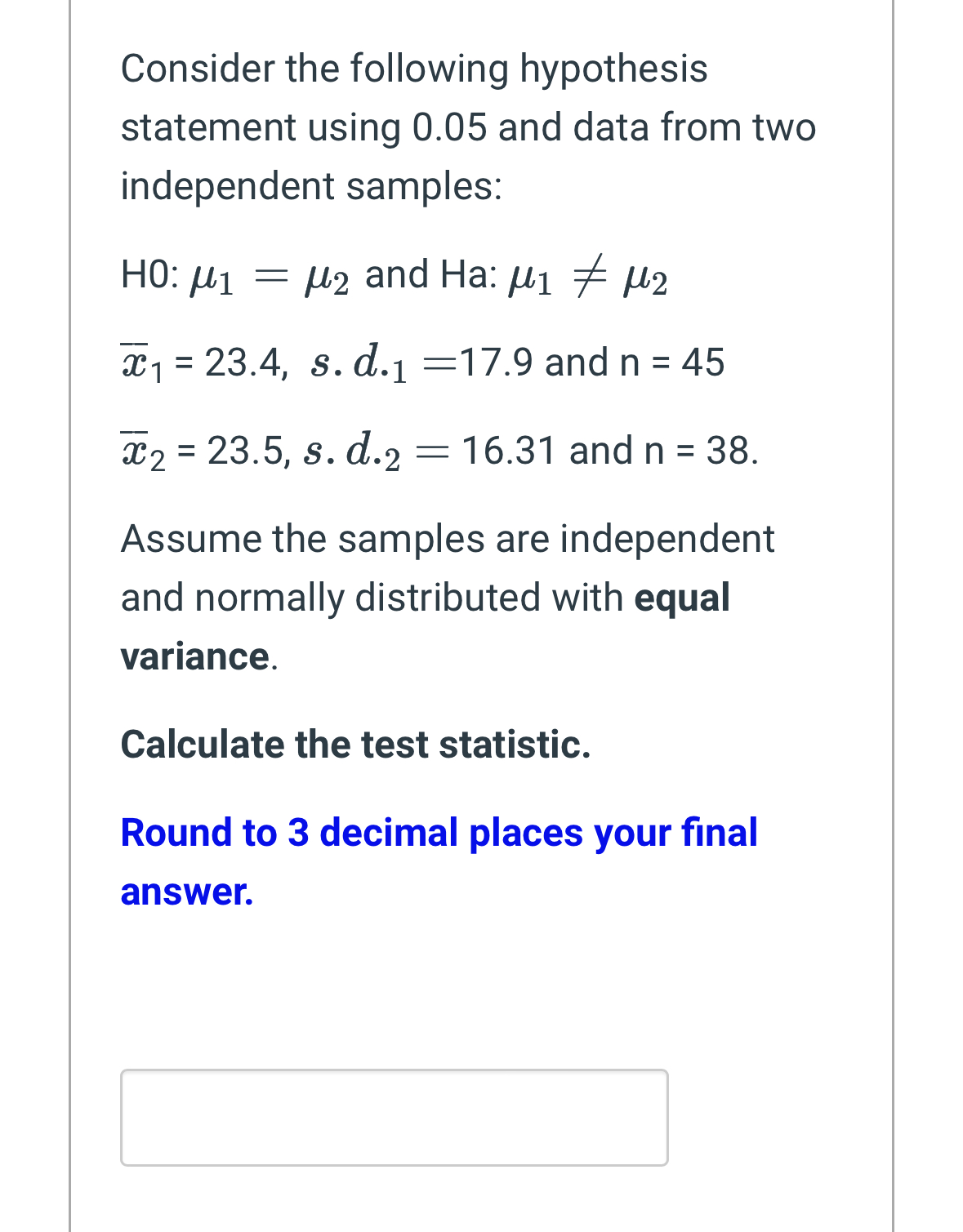 Solved Consider the following hypothesis statement using | Chegg.com