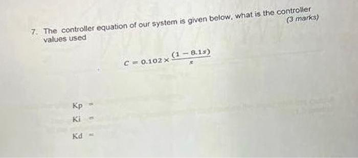 7. The controller equation of our system is given | Chegg.com