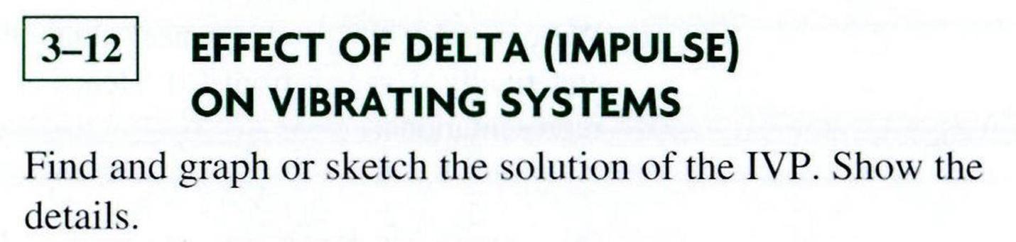 Solved 3-12 EFFECT OF DELTA (IMPULSE) ON VIBRATING SYSTEMS | Chegg.com