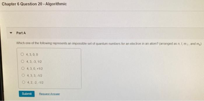Solved Chapter 6 Question 20 - Algorithmic Part A Which one | Chegg.com