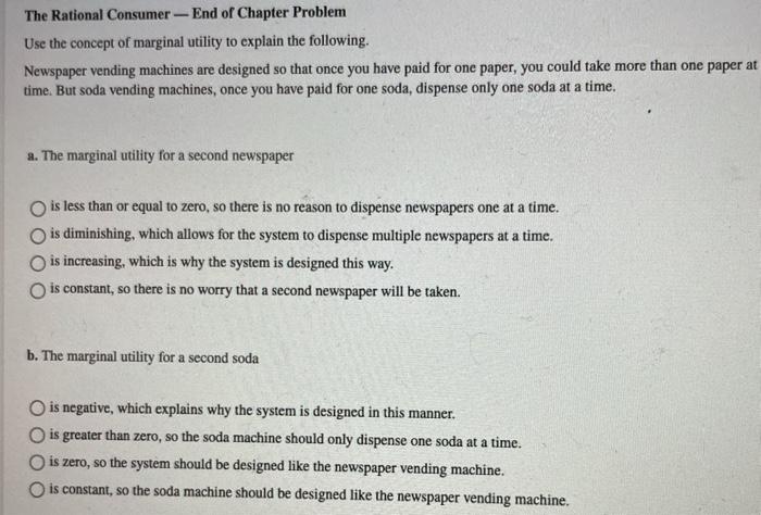 Solved The Rational Consumer - Work It Out: Question 3 of 4 | Chegg.com