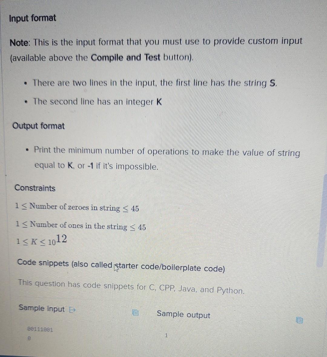 Solved Good String Given A Binary String Consisting Of Os