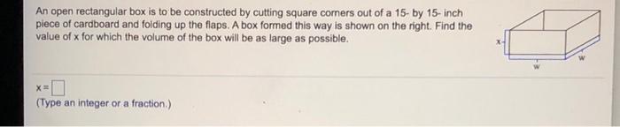 Solved An open rectangular box is to be constructed by | Chegg.com