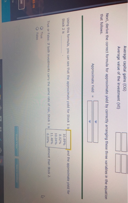Solved The formula for the approximate yield of an | Chegg.com