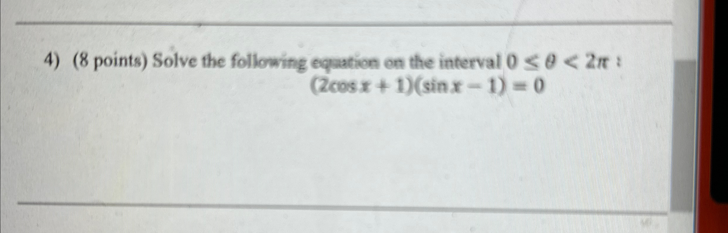 Solved (8 points) Solve the following equation on the | Chegg.com Solved (8 points) Solve the following equation on the | Chegg.com