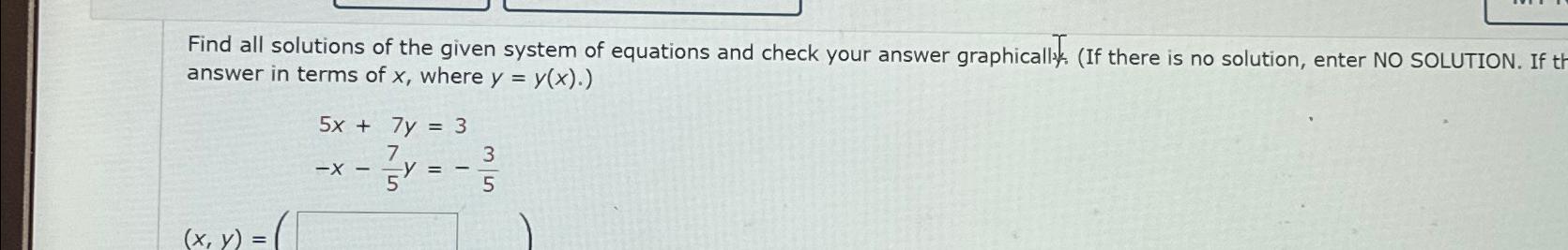 Solved Find all solutions of the given system of equations | Chegg.com