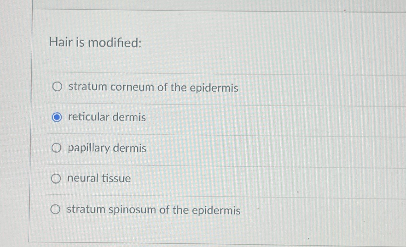 Solved Hair is modified:stratum corneum of the | Chegg.com