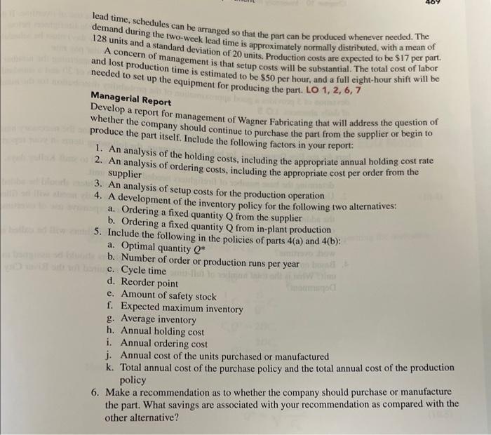Solved Case Problem 1: Wagner Fabricating Company Managers | Chegg.com