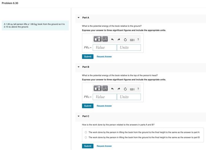 Solved Problem 6.30 A 1.60-m tall person lifts a 1.80-kg | Chegg.com