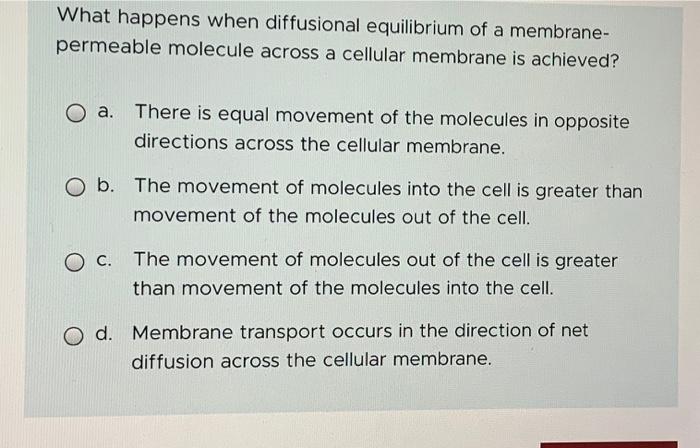 Solved What happens when diffusional equilibrium of a | Chegg.com