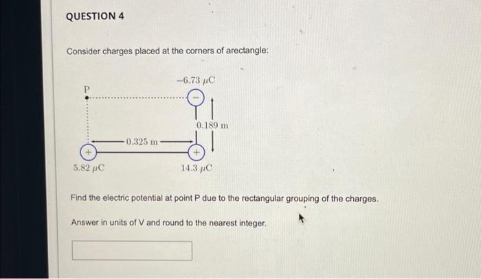 Solved Consider charges placed at the corners of arectangle: | Chegg.com