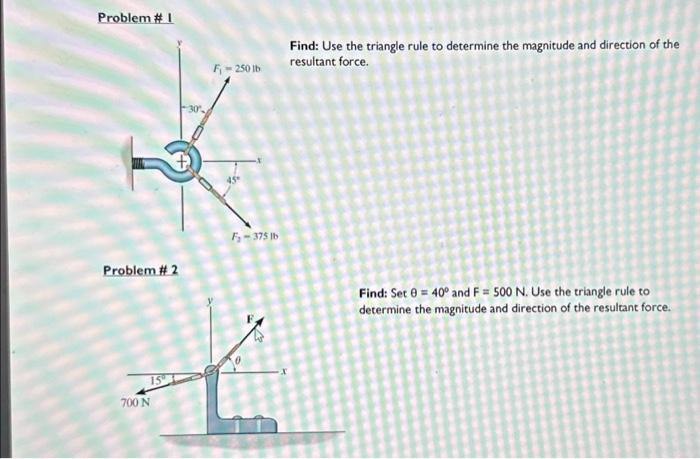 Problem \# 1 Find: Use the triangle rule to determine | Chegg.com