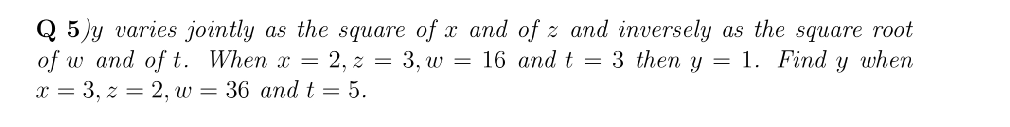 Solved y varies jointly as the square of x ﻿and of z ﻿and | Chegg.com