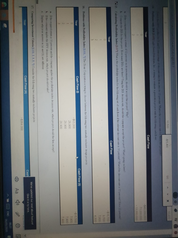 Solved 15.Calculating Profitability Index [LO7] What is the | Chegg.com