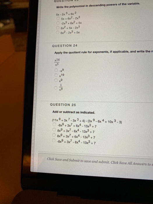 Solved Write the polynomial in descending powers of the | Chegg.com