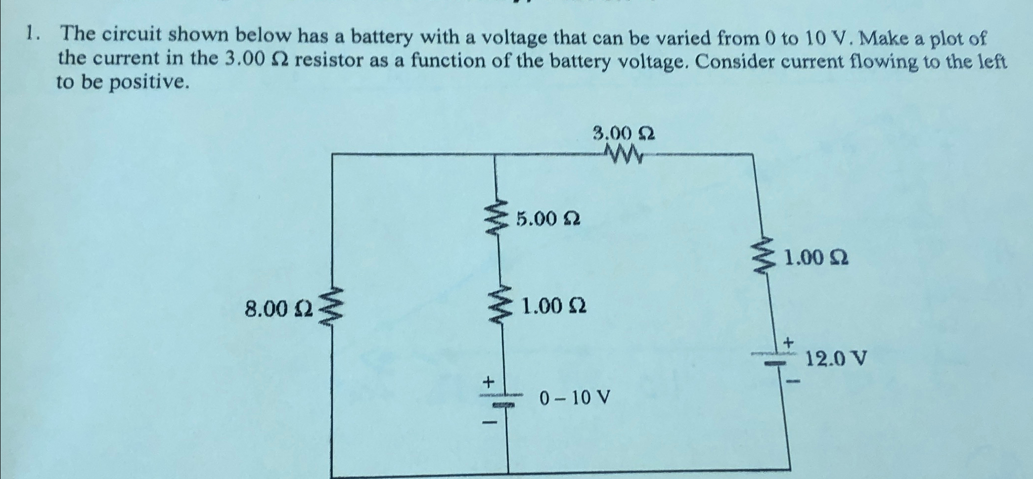 Solved The circuit shown below has a battery with a voltage | Chegg.com
