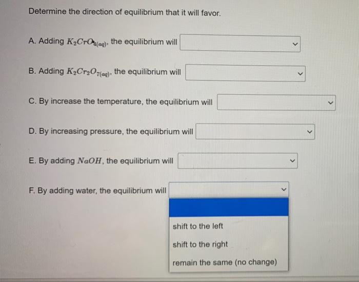 Solved (K6) Consider the chromate-dichromate equilibrium | Chegg.com