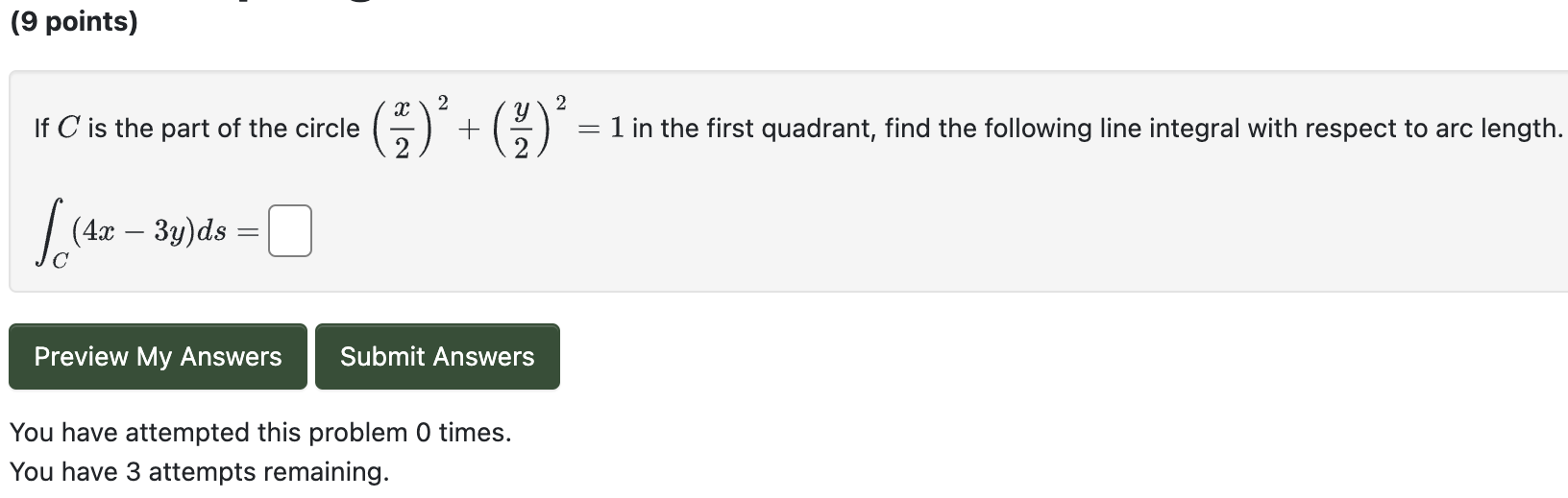 Solved (9 ﻿points)Evaluate the | Chegg.com