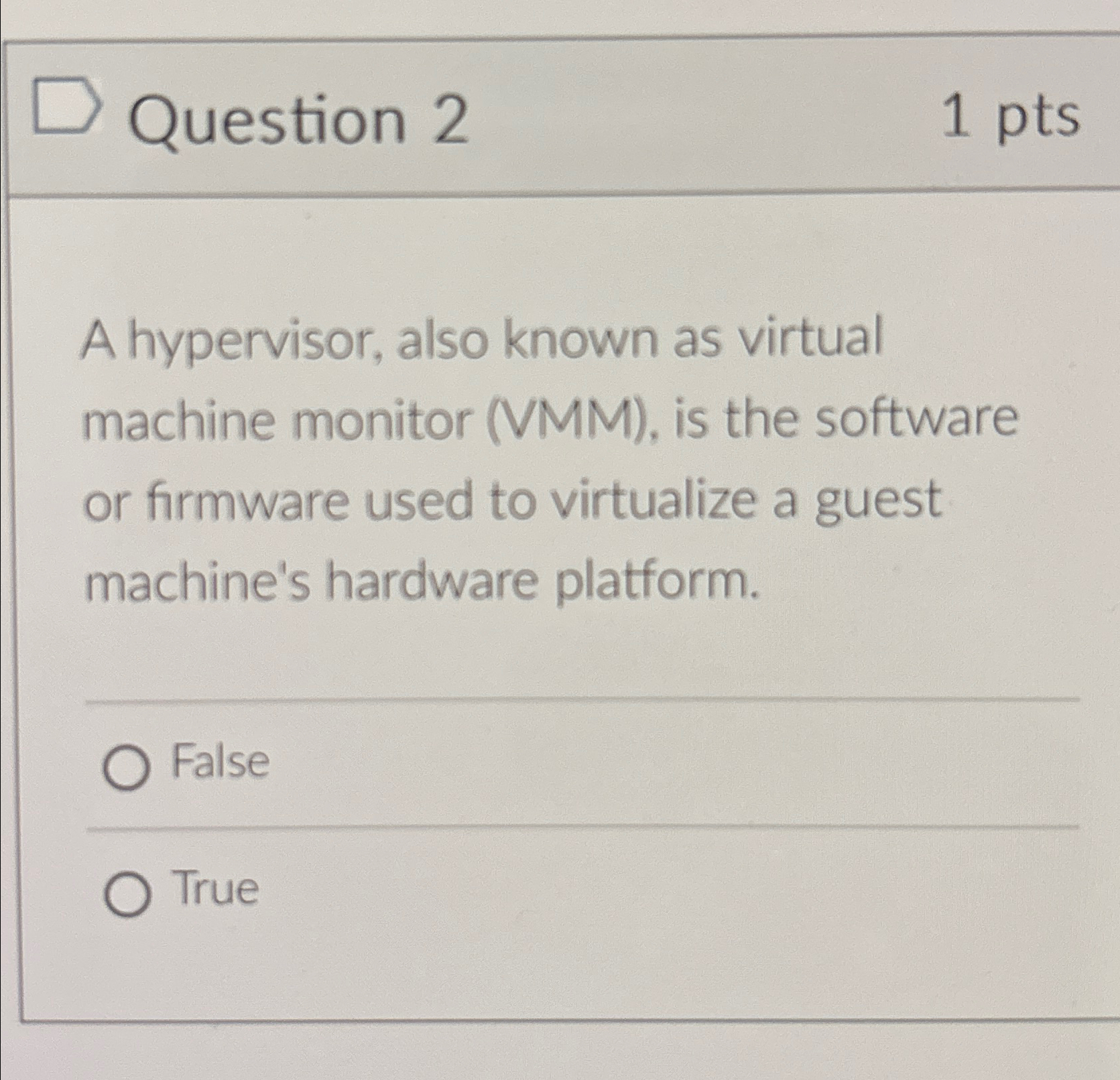 Question 21ptsA hypervisor, also known as virtual | Chegg.com