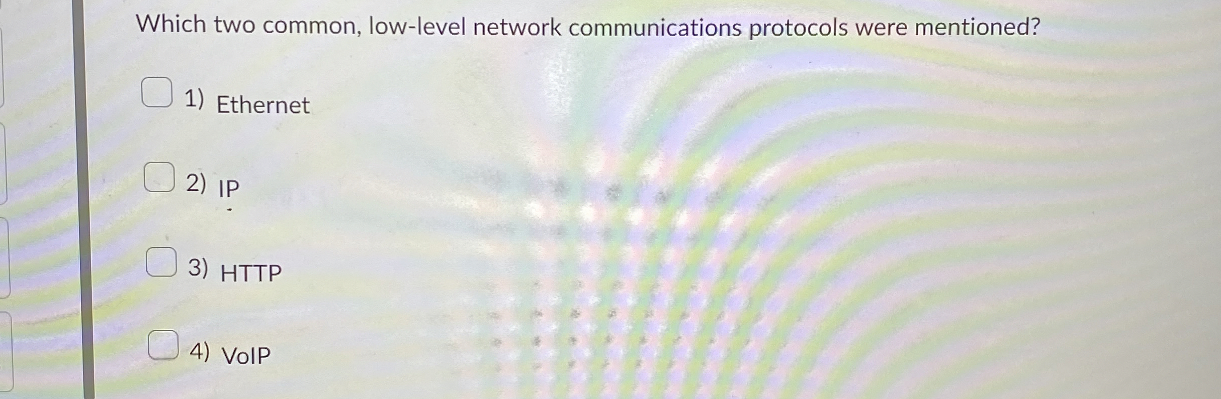 Solved Which two common, low-level network communications | Chegg.com