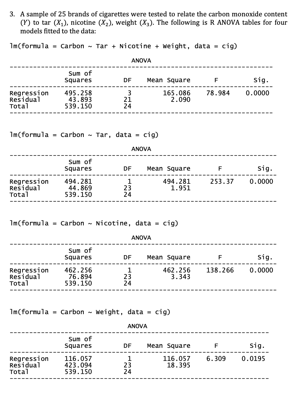 Solved a) ﻿Which of the variables individually contribute | Chegg.com