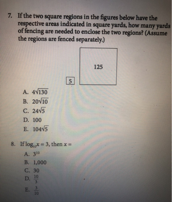 Solved 7. If the two square regions in the figures below | Chegg.com