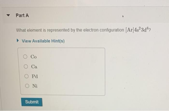Solved Part A Refer To The Periodic Table To Write The