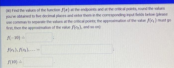 Solved (Min-Max Values of Differentiable Functions). | Chegg.com