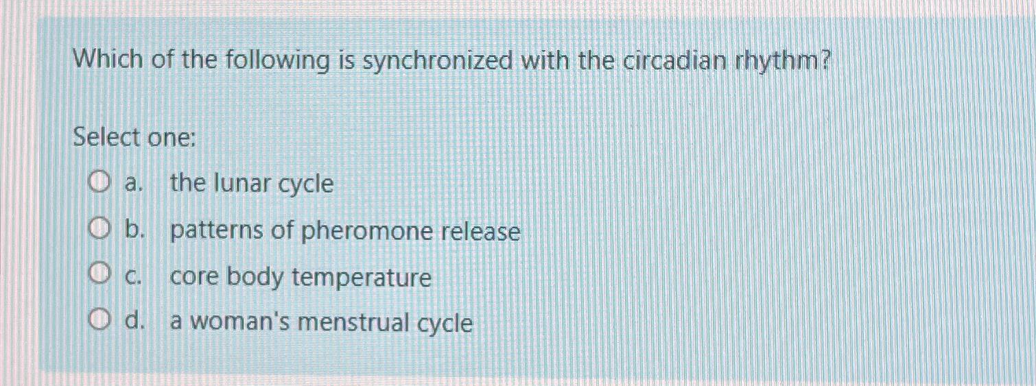 Solved Which of the following is synchronized with the | Chegg.com