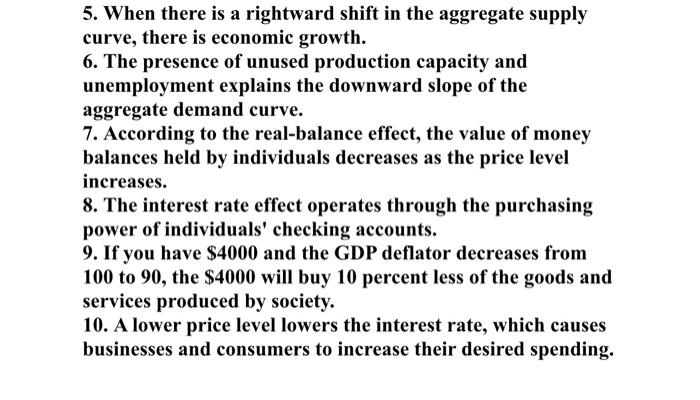 Solved 5. When there is a rightward shift in the aggregate | Chegg.com