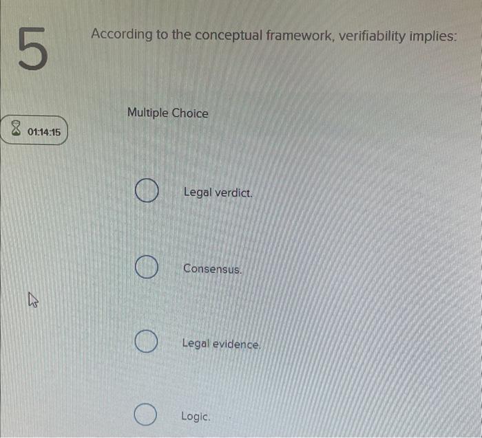 Solved According to the conceptual framework, verifiability | Chegg.com