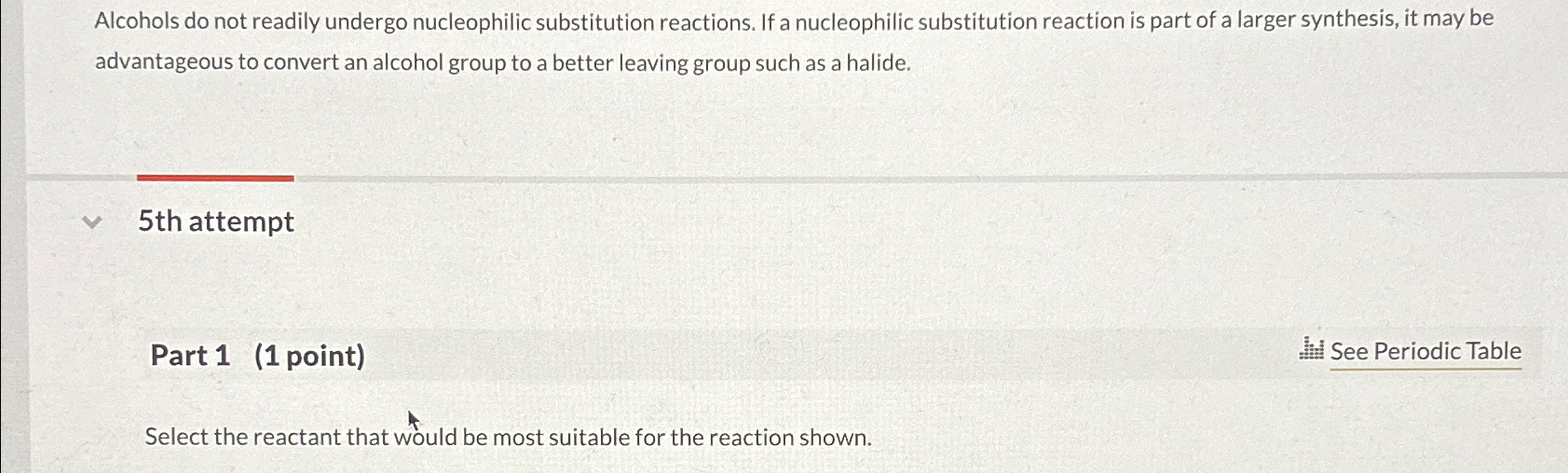 Solved Alcohols do not readily undergo nucleophilic | Chegg.com