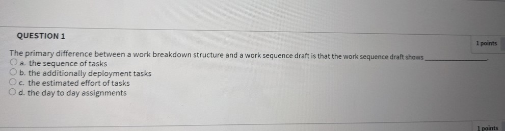 Solved QUESTION 1 1 points The primary difference between a | Chegg.com
