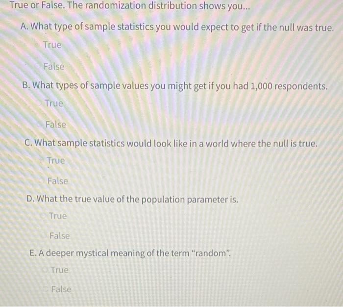 Solved A. What type of sample statistics you would expect to | Chegg.com