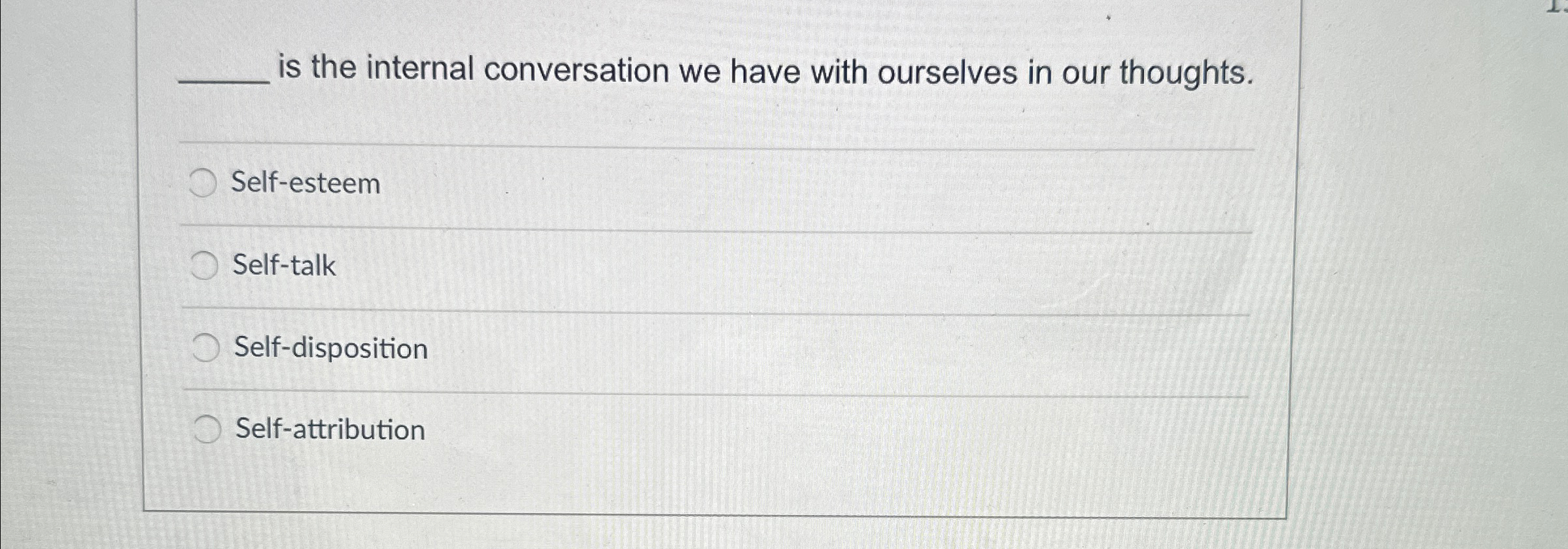 Solved is the internal conversation we have with ourselves | Chegg.com