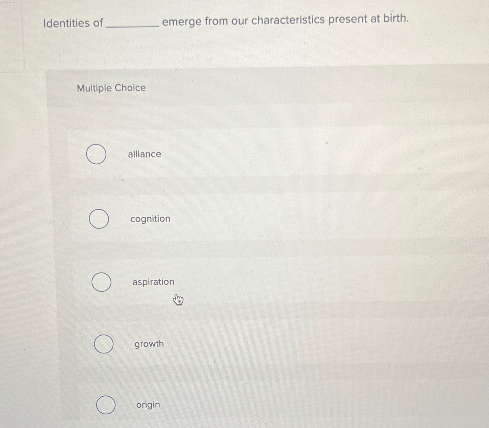 Solved Identities of emerge from our characteristics present | Chegg.com