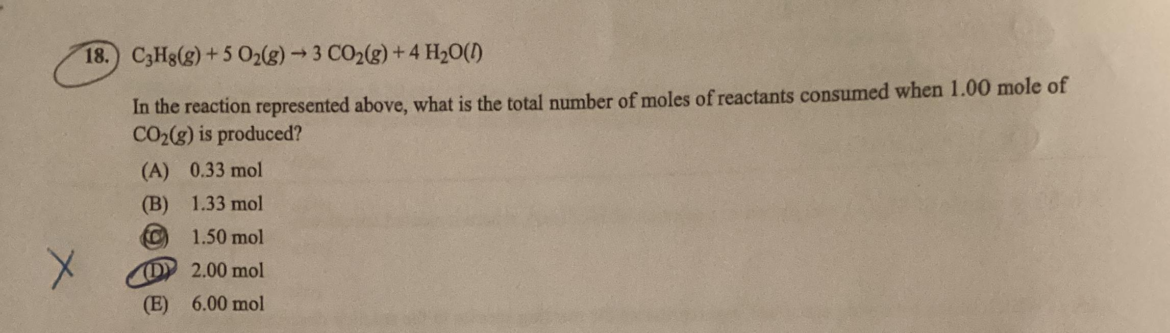 Solved C_(3)H_(8)(g)+5O_(2)(g)->3CO_(2)(g)+4H_(2)O(l)\\nIn | Chegg.com