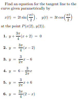 Solved Find an equation for the tangent line to thecurve | Chegg.com
